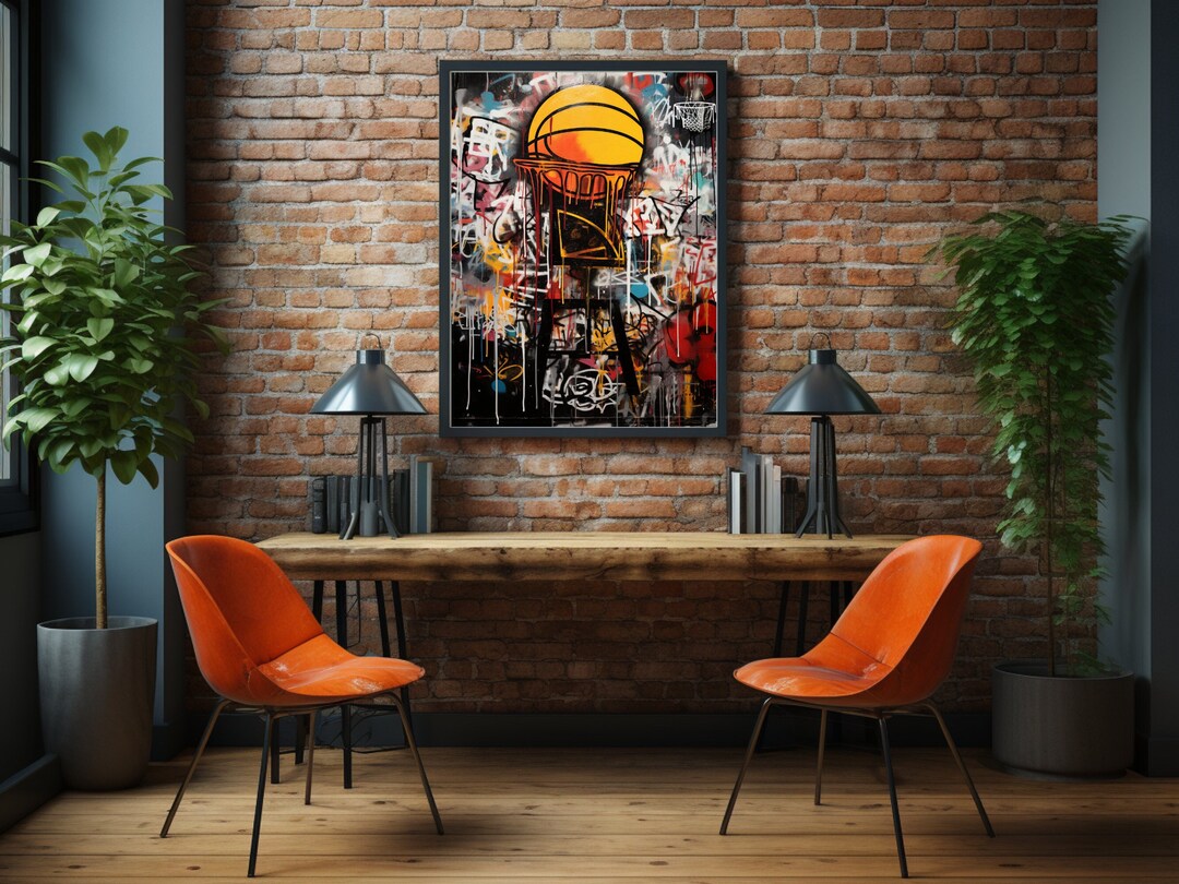 Basketball Graffiti Wall Art Sports Digital Print Basketball - Etsy