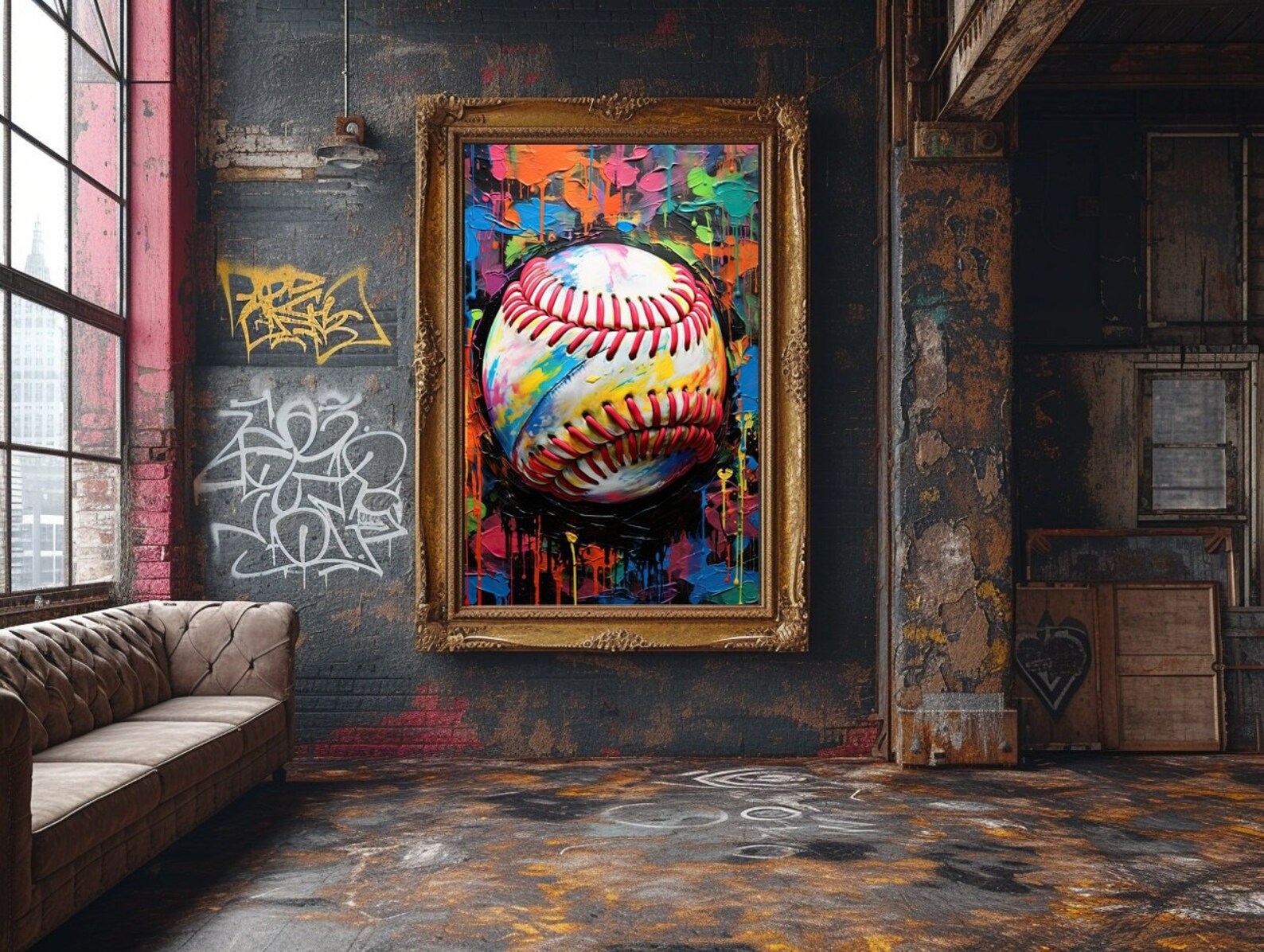 Baseball Graffiti Wall Art, Digital Graffiti Print, Baseball Art Print ...