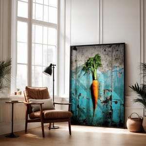 Carrot Graffiti Wall Art, Printable Digital, Colorful Vegetable Wall ...