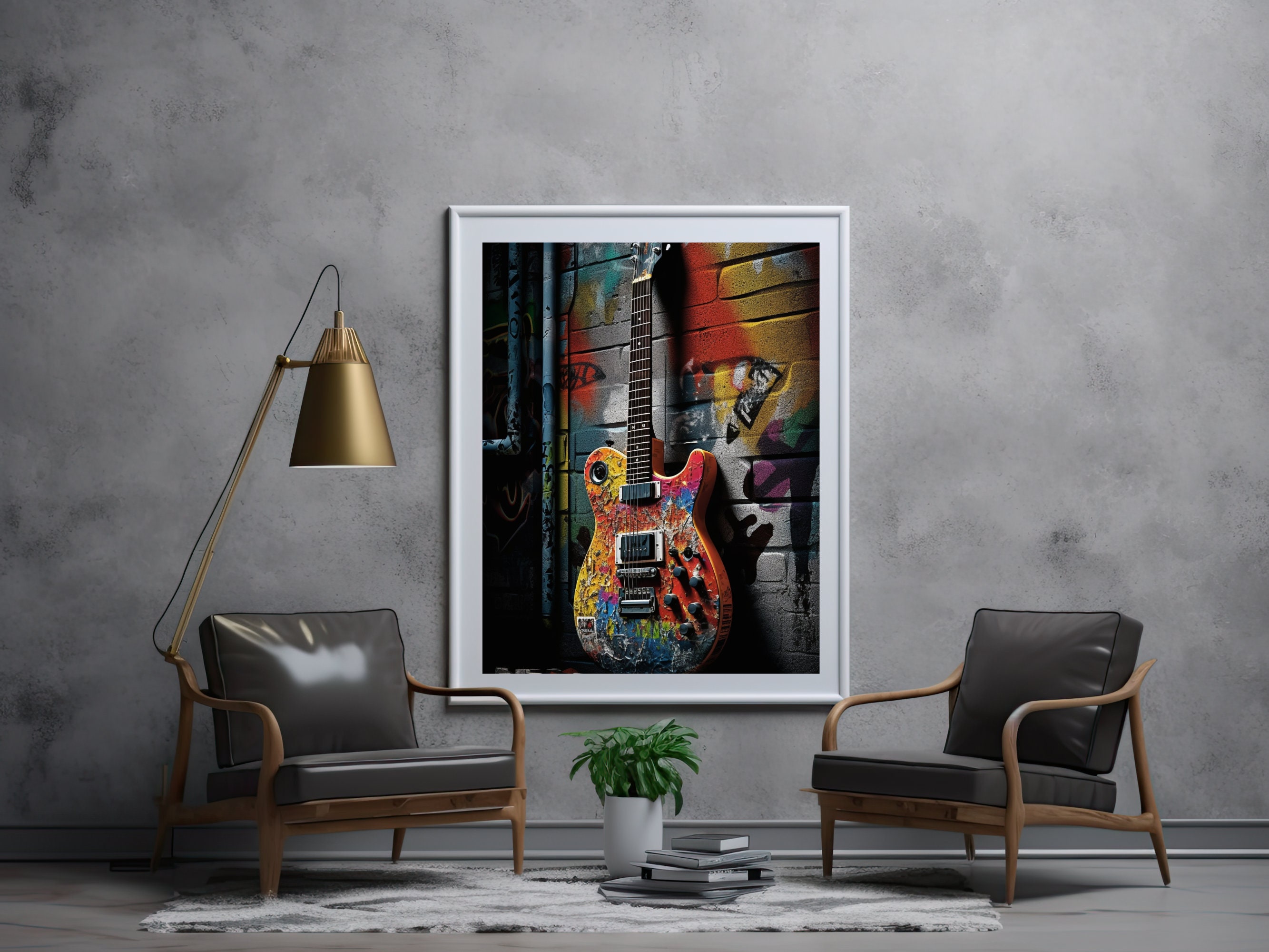 Guitar Graffiti Wall Art Printable Graffiti Art Musical - Etsy