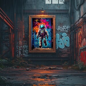 Astronaut Graffiti Wall Art, Digital Download, Modern Street Art Poster ...