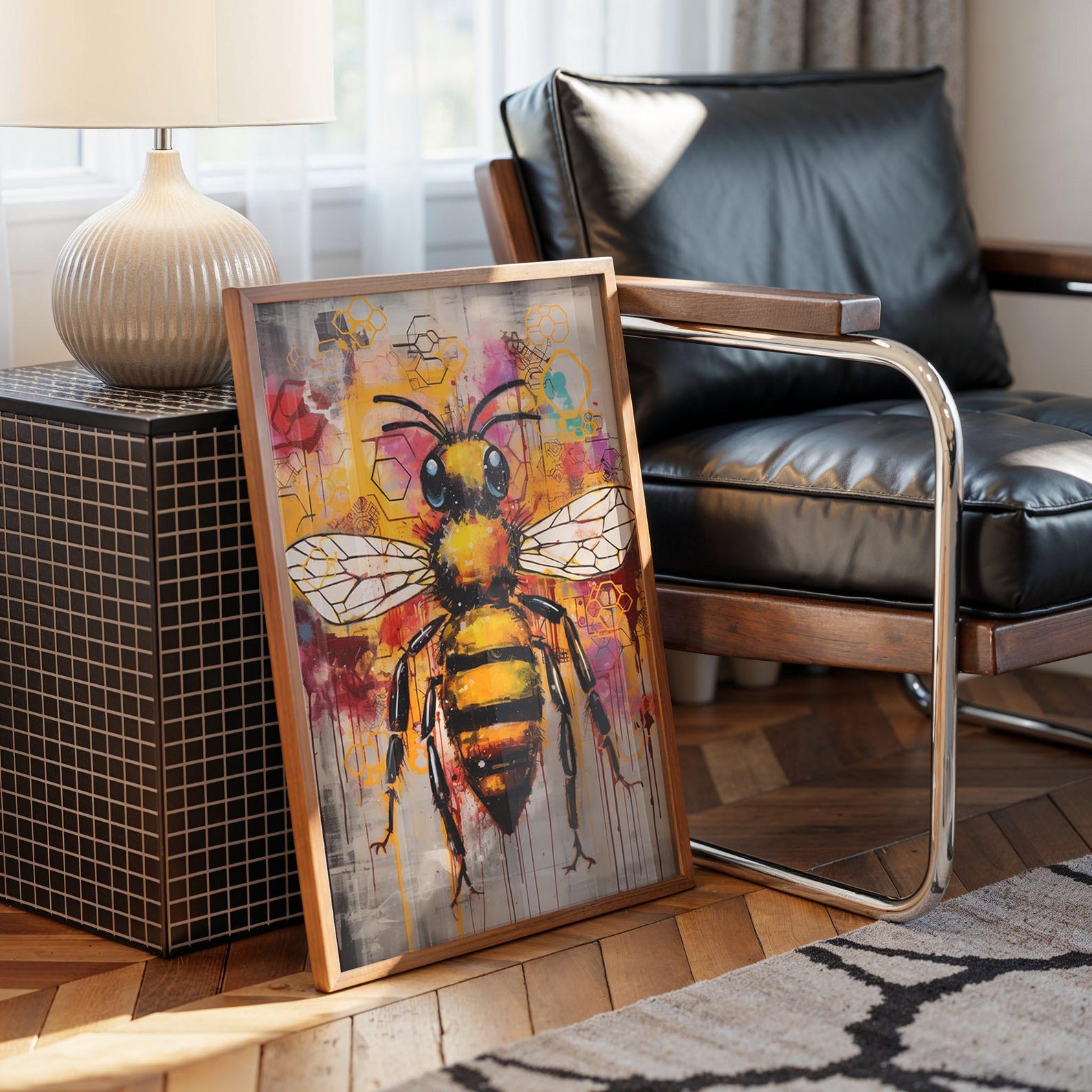 Honeybee Graffiti Wall Art, Digital Download Print, Honey Bee Nature ...