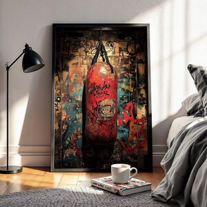 Boxing Graffiti Wall Art Set, Set of 3 Prints, Boxing Gloves, Punching ...