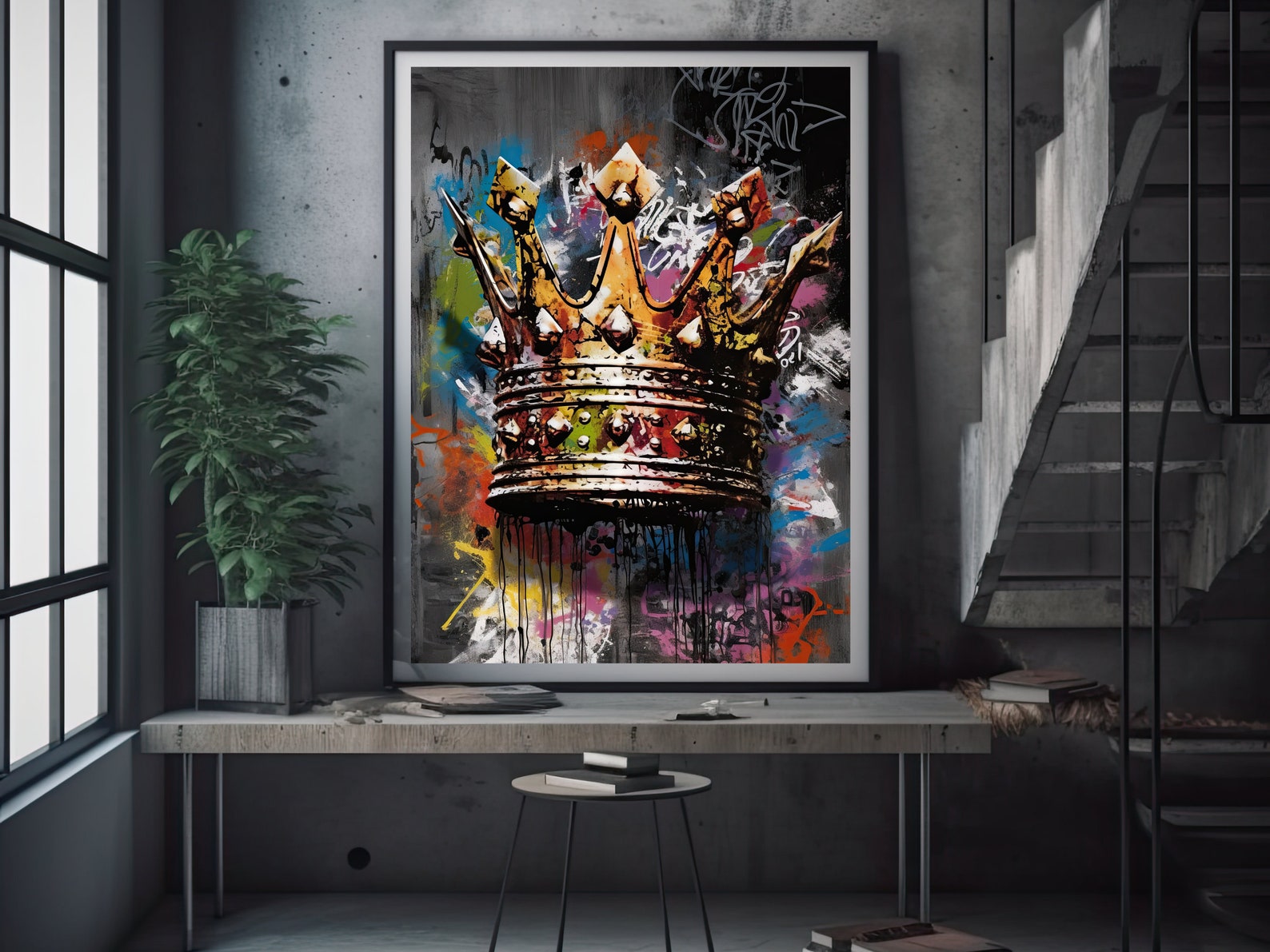 Crown Graffiti Wall Art Printable Graffiti Art King Crown - Etsy