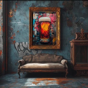 Colorful Beer Graffiti Art, Printable Drink Illustration, Urban Wall ...