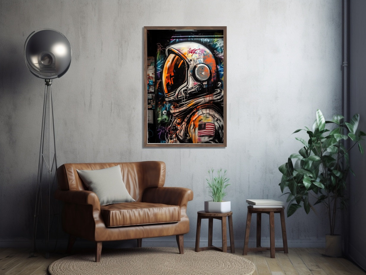 Astronaut Graffiti Wall Art Astronaut Digital Print Space - Etsy