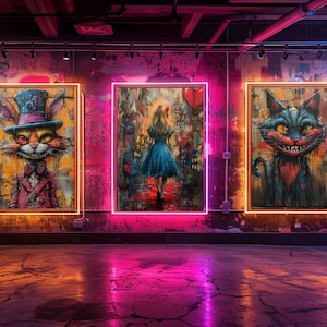 Alice in Wonderland Graffiti Wall Prints, Gallery Wall Set, Set of 3 ...
