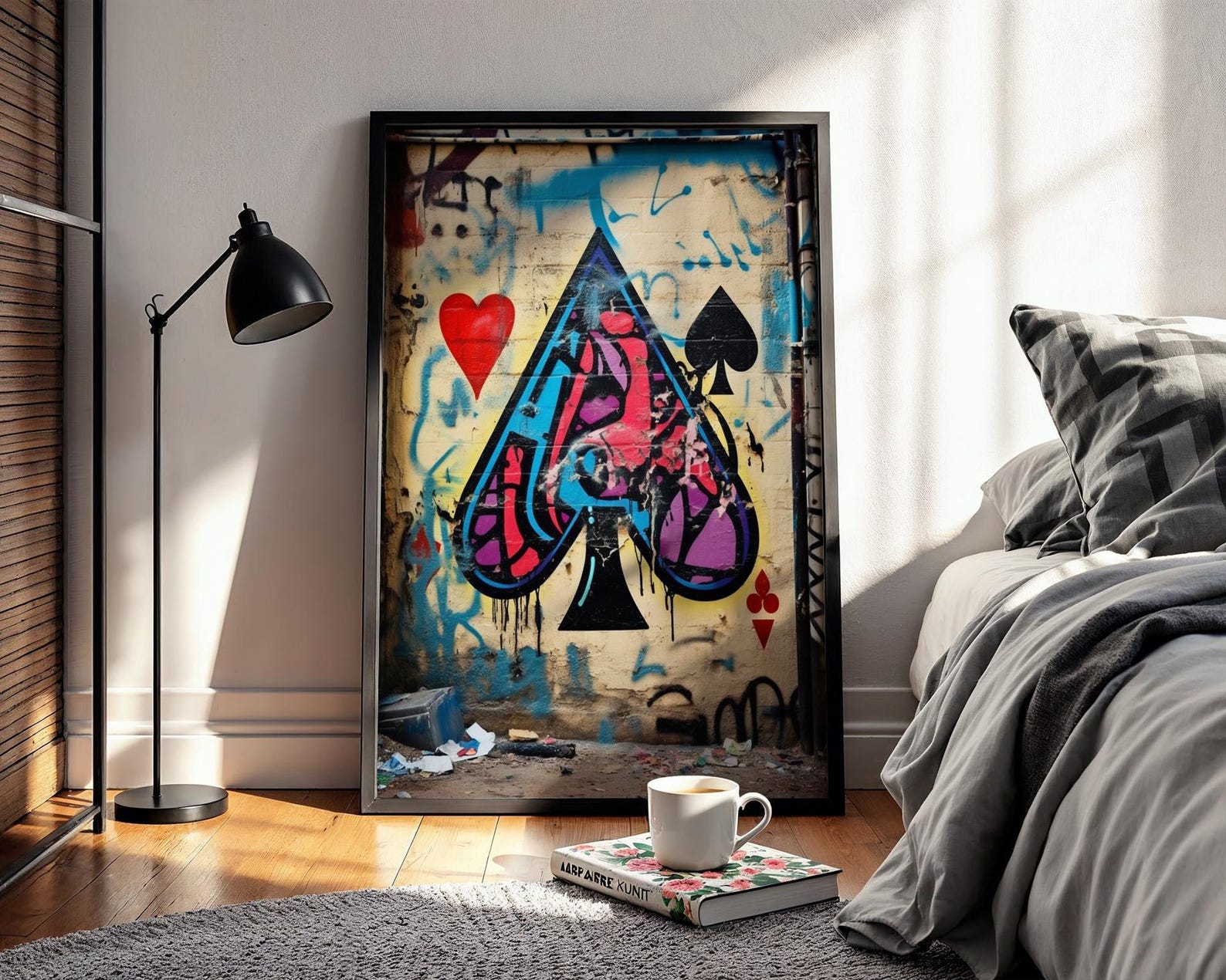 Ace of Spades Graffiti Wall Art, Printable Digital Colorful Playing ...