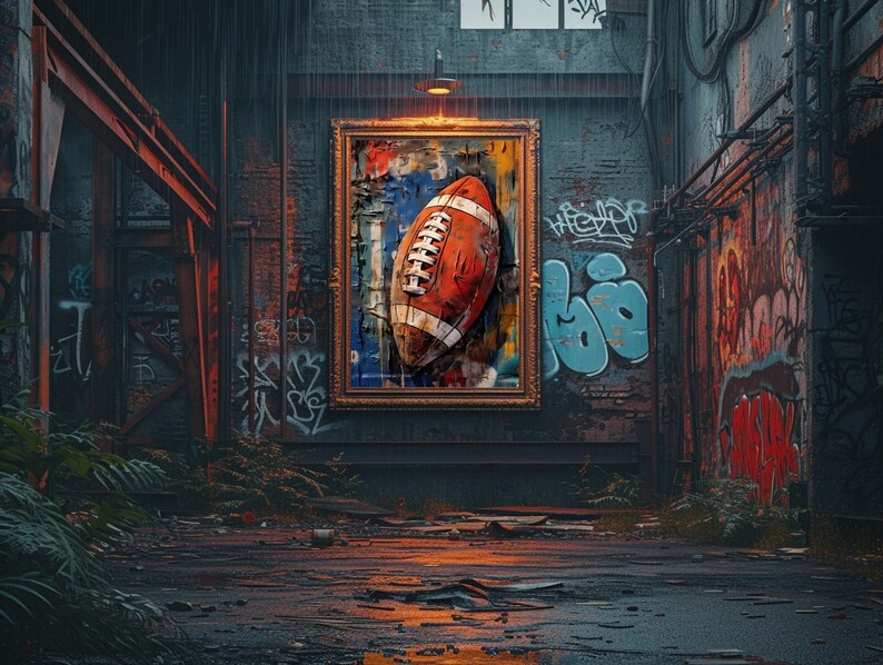 Graffiti Football Art Urban Street Style, Bold American Sports Digital ...