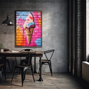 Vanilla Ice Cream Graffiti Wall Art, Digital Download Print, Modern ...