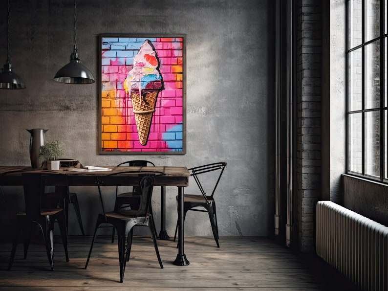 Vanilla Ice Cream Graffiti Wall Art, Digital Download Print, Modern ...