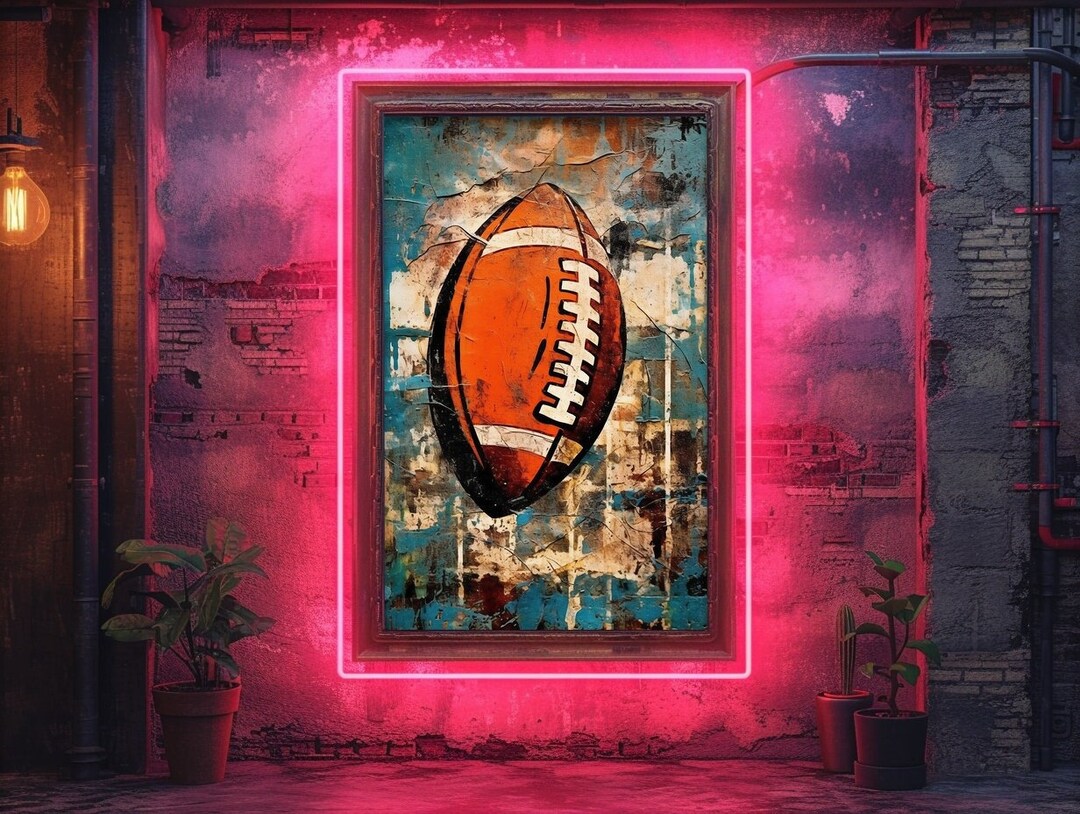 American Football Graffiti Digital Art - Edgy Urban Sports Theme ...