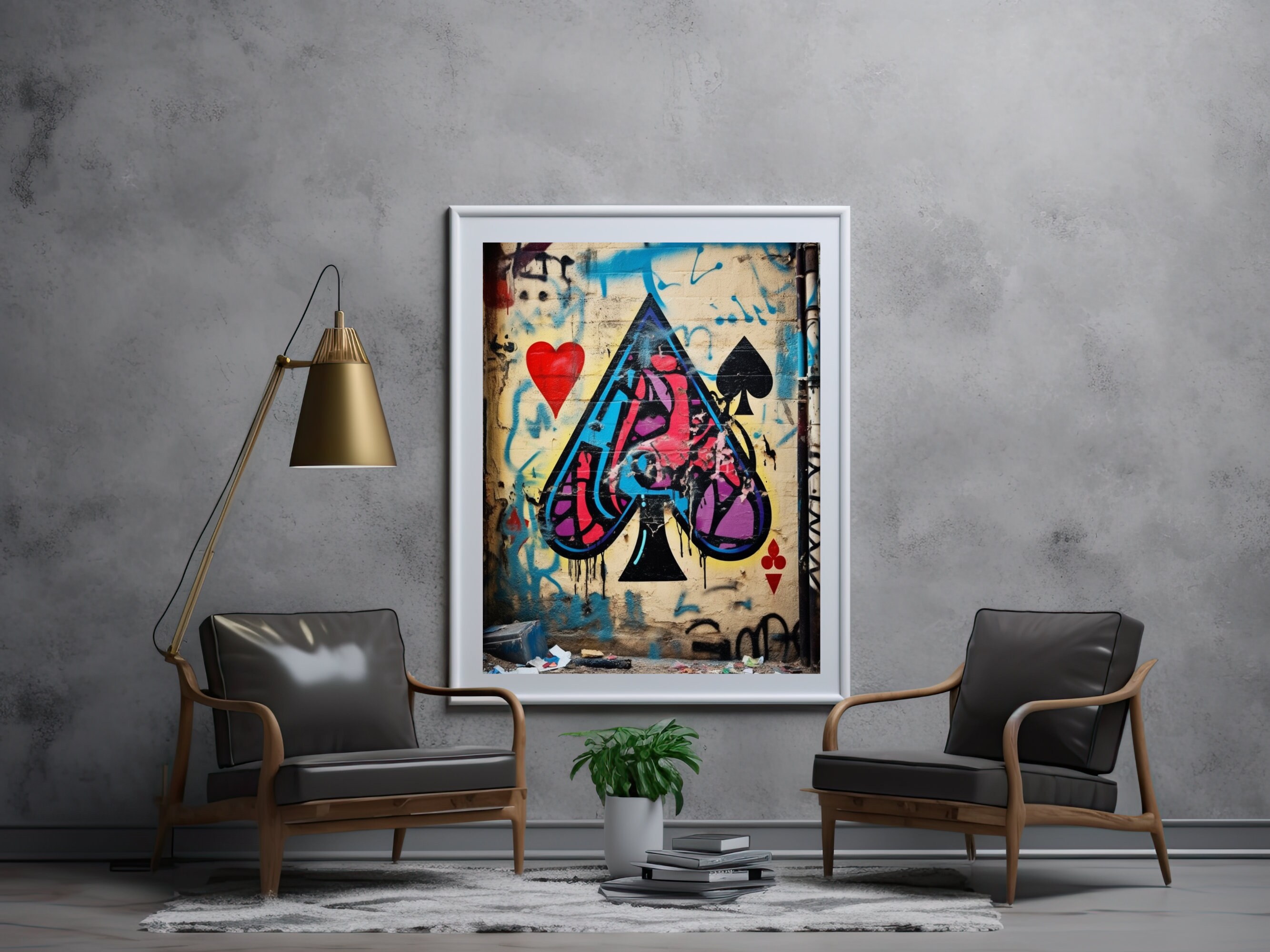 Ace of Spades Graffiti Wall Art, Printable Digital Colorful Playing ...