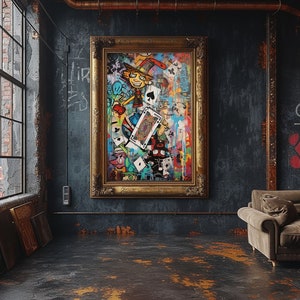 Casino Poker Graffiti Wall Art, Digital Download, Playing Cards Wall ...