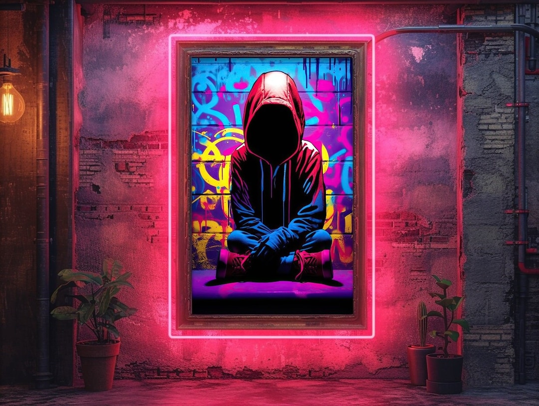 Girl Hacker Graffiti Wall Art, Coder Girl Graffiti Print, Modern, Urban ...