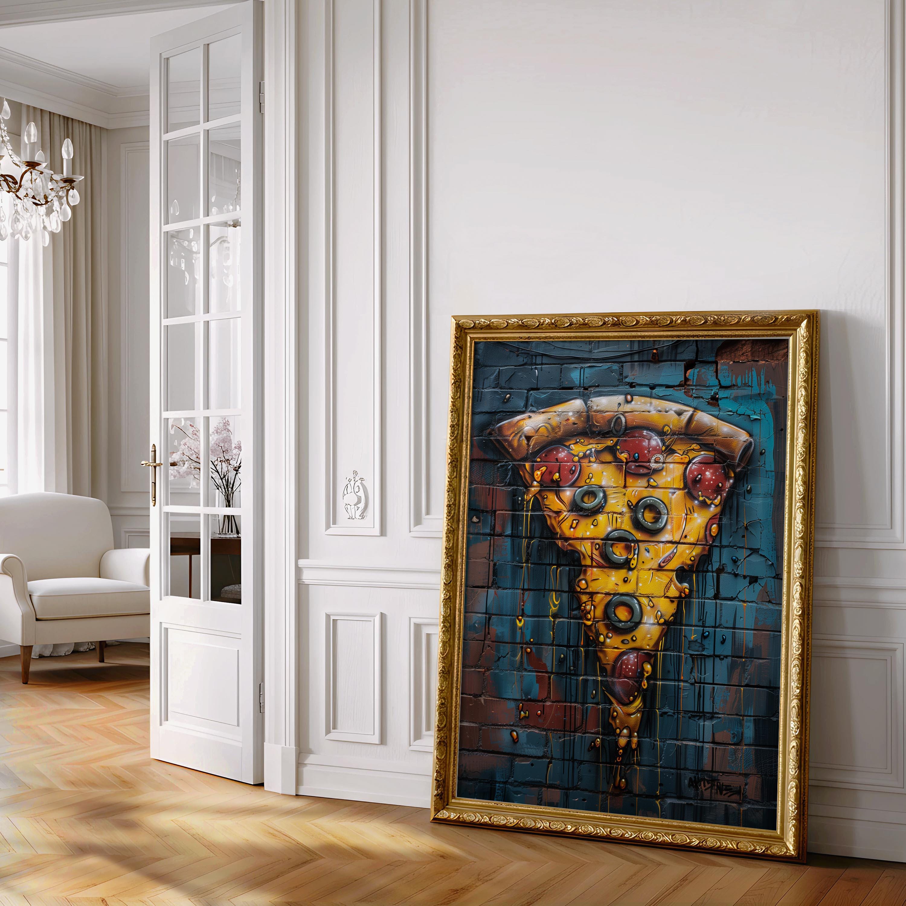 Food Graffiti Gallery Wall Set, Set of 3, Pizza, Spaghetti, Wine ...