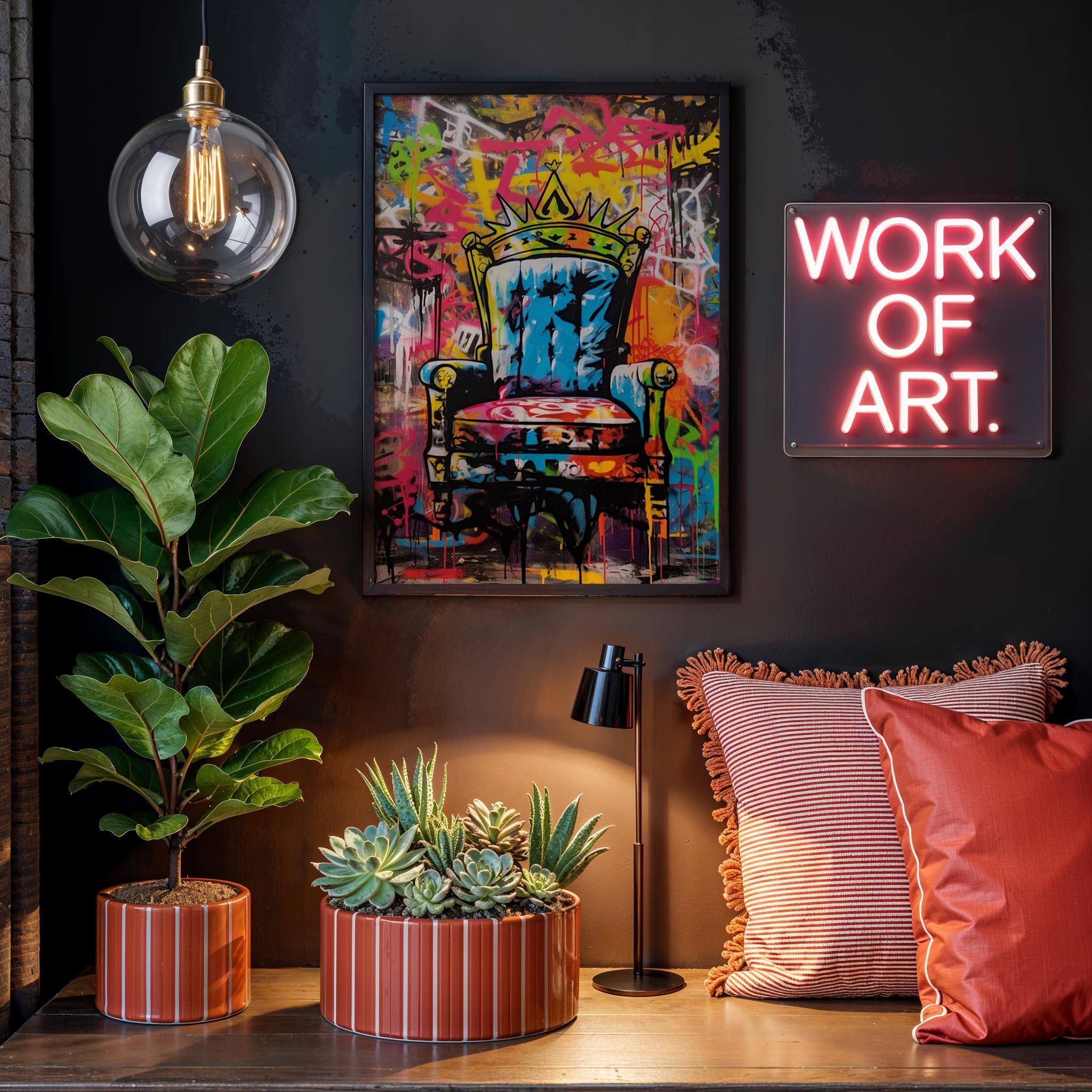 King Throne Graffiti Wall Art, Digital Print, Throne Chair Poster ...