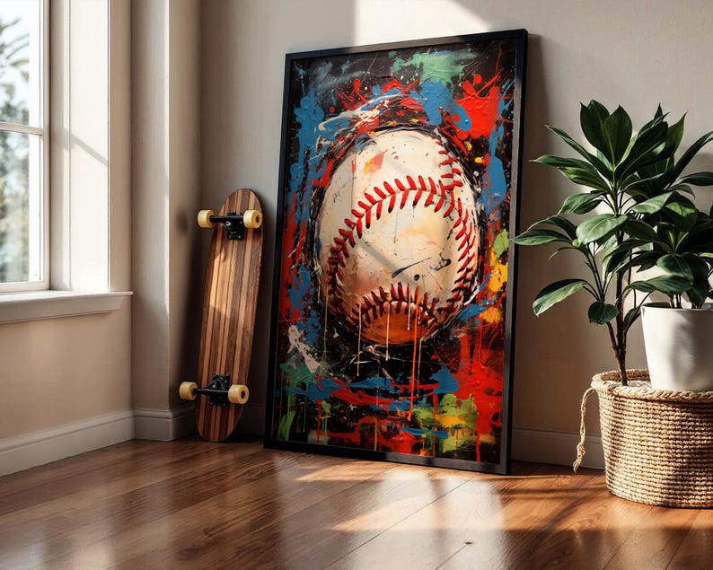 Baseball Graffiti Wall Decor, Street Pop Art Print, Urban Sports ...