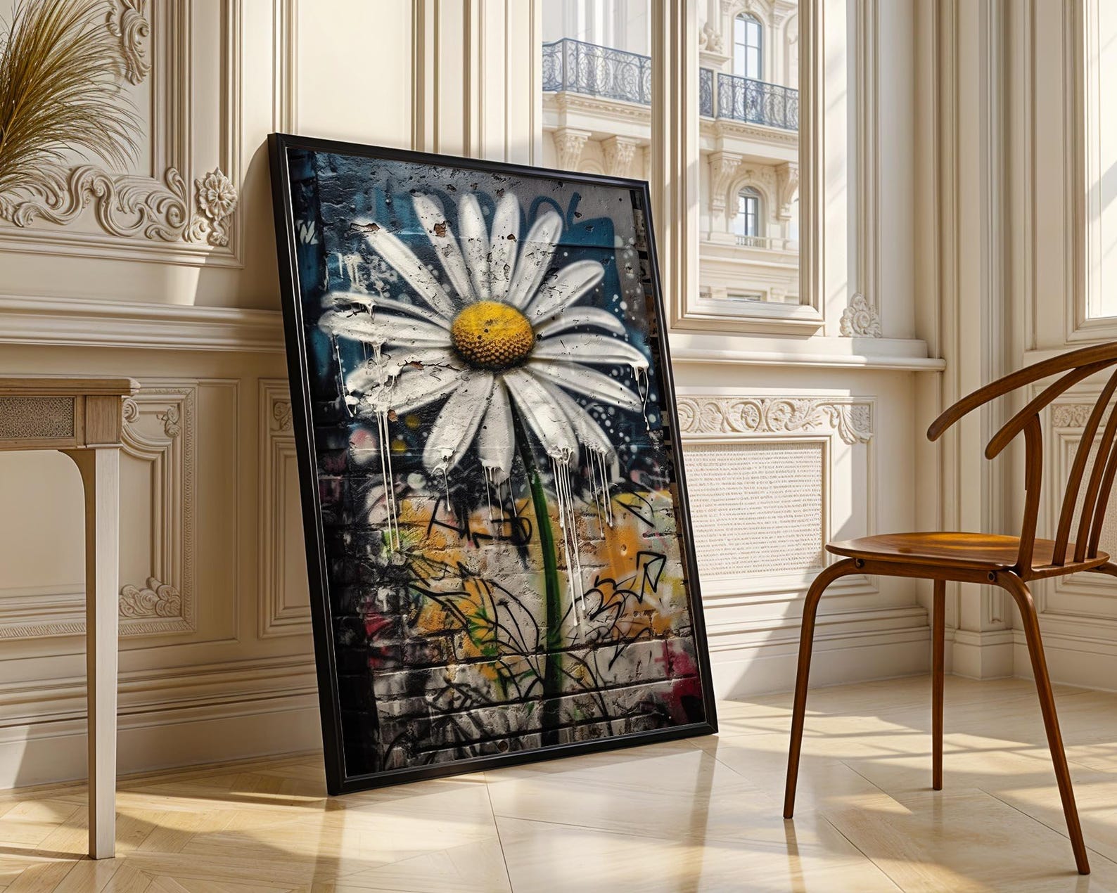 Daisy Flower Graffiti Wall Art, Street Graffiti, Digital Art, Daisy ...