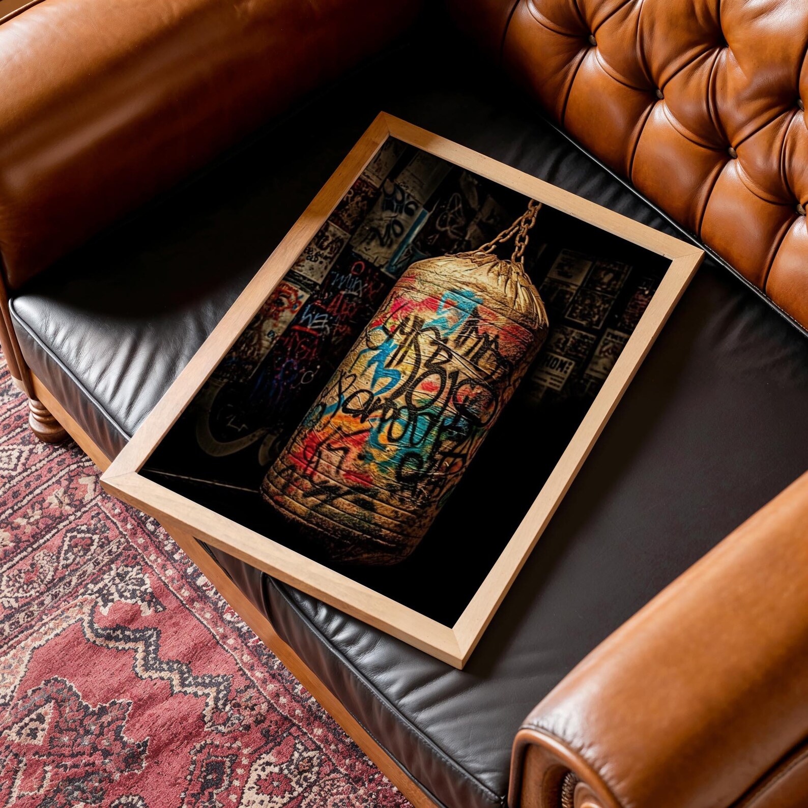 Boxing Graffiti Wall Art, Punching Bag Graffiti Print, Modern, Urban ...