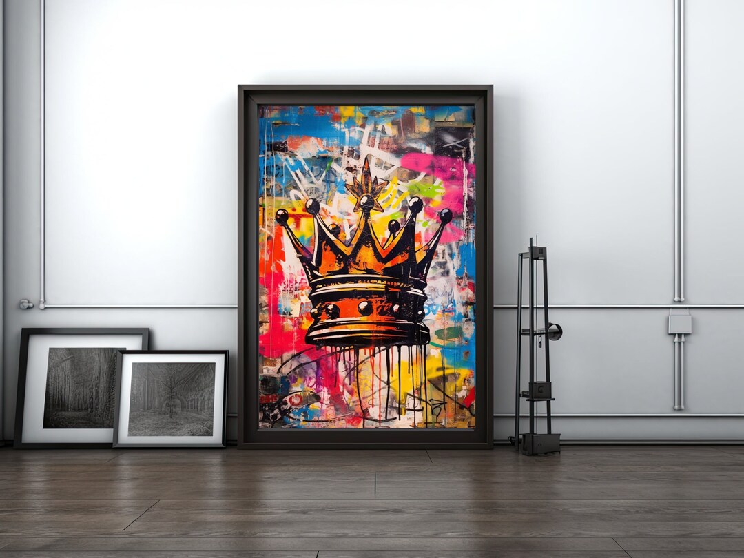 Crown Graffiti Wall Art Digital Download Abstract Royal - Etsy