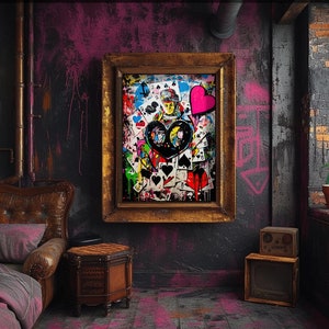Playing Cards Graffiti Wall Art, Digital Download Print, Colorful ...