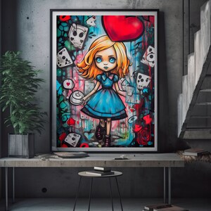 Alice in Wonderland Graffiti Wall Art Printable Digital - Etsy
