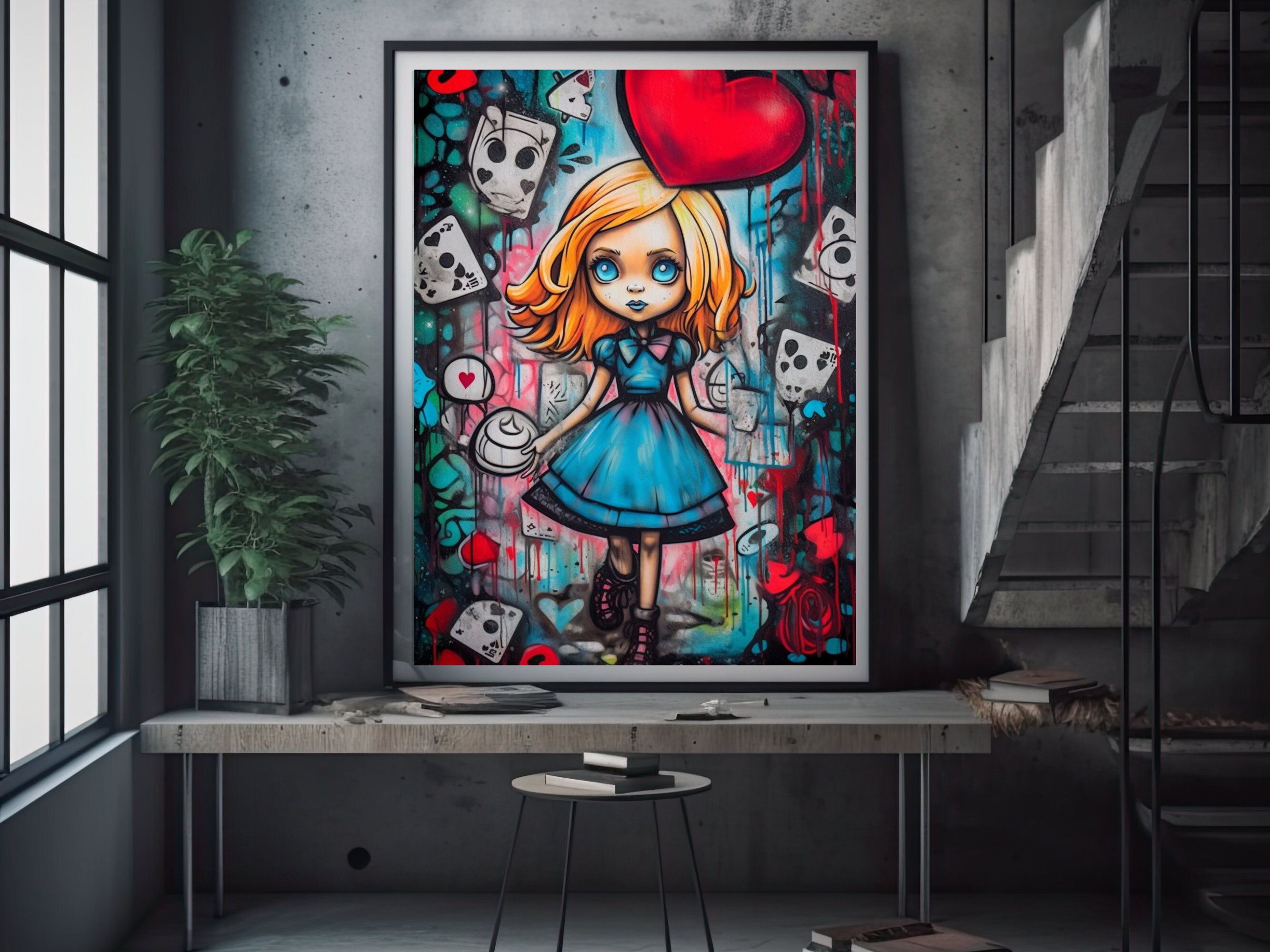 Alice in Wonderland Graffiti Wall Art Printable Digital - Etsy