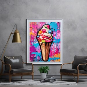 Ice Cream Graffiti Wall Art Digital Download (Instant Download) - Etsy