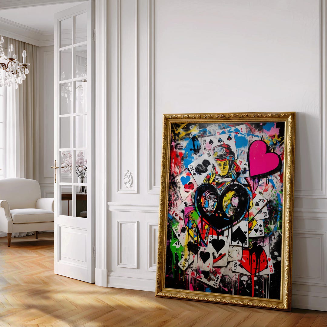 Playing Cards Graffiti Wall Art, Digital Download Print, Colorful ...