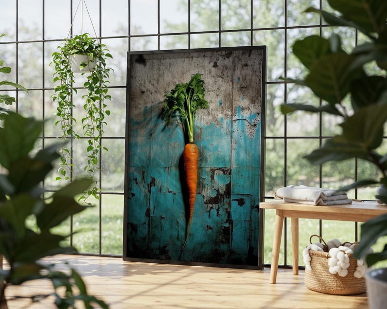 Carrot Graffiti Wall Art, Printable Digital, Colorful Vegetable Wall ...