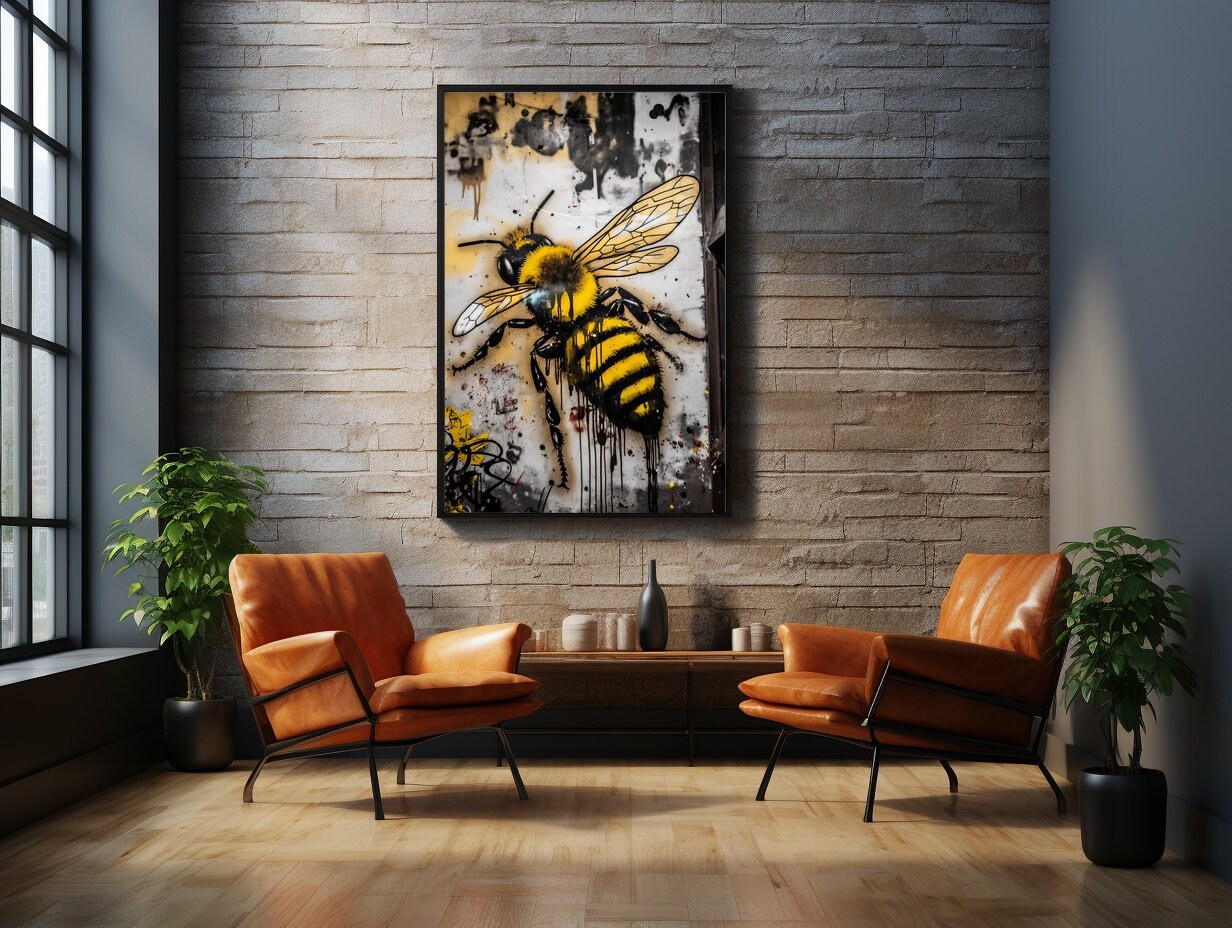 Bumblebee Urban Graffiti, digitale Honigbienen-Kunst, Bold Street Pop ...