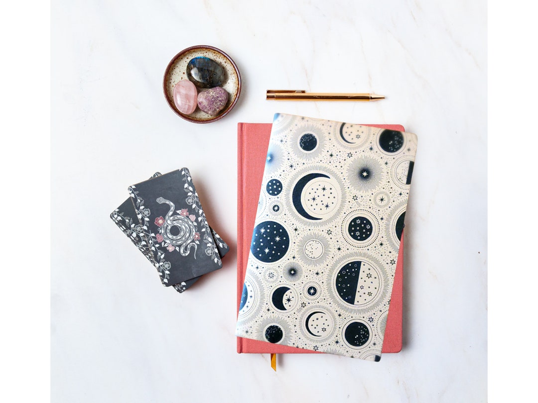 Soft Cover Mixed Media Art Sketchbook Journal With Navy Blue Suns and ...