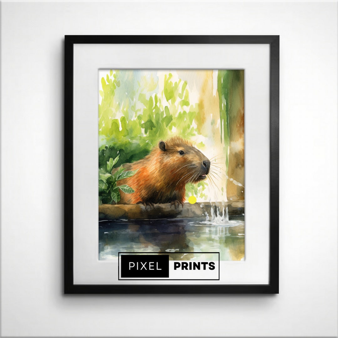 Watercolor Capybara Wall Art Print | Digital Download - Etsy