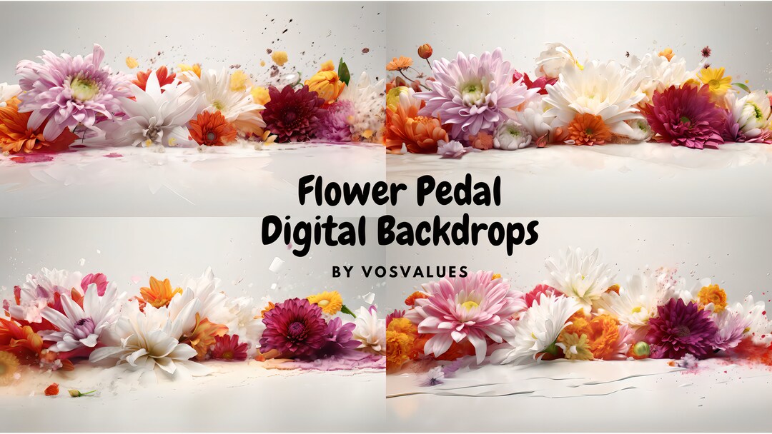 Realistic Fine Art Digital Backdrops Flower Pedal KY Backdrop Overlays ...