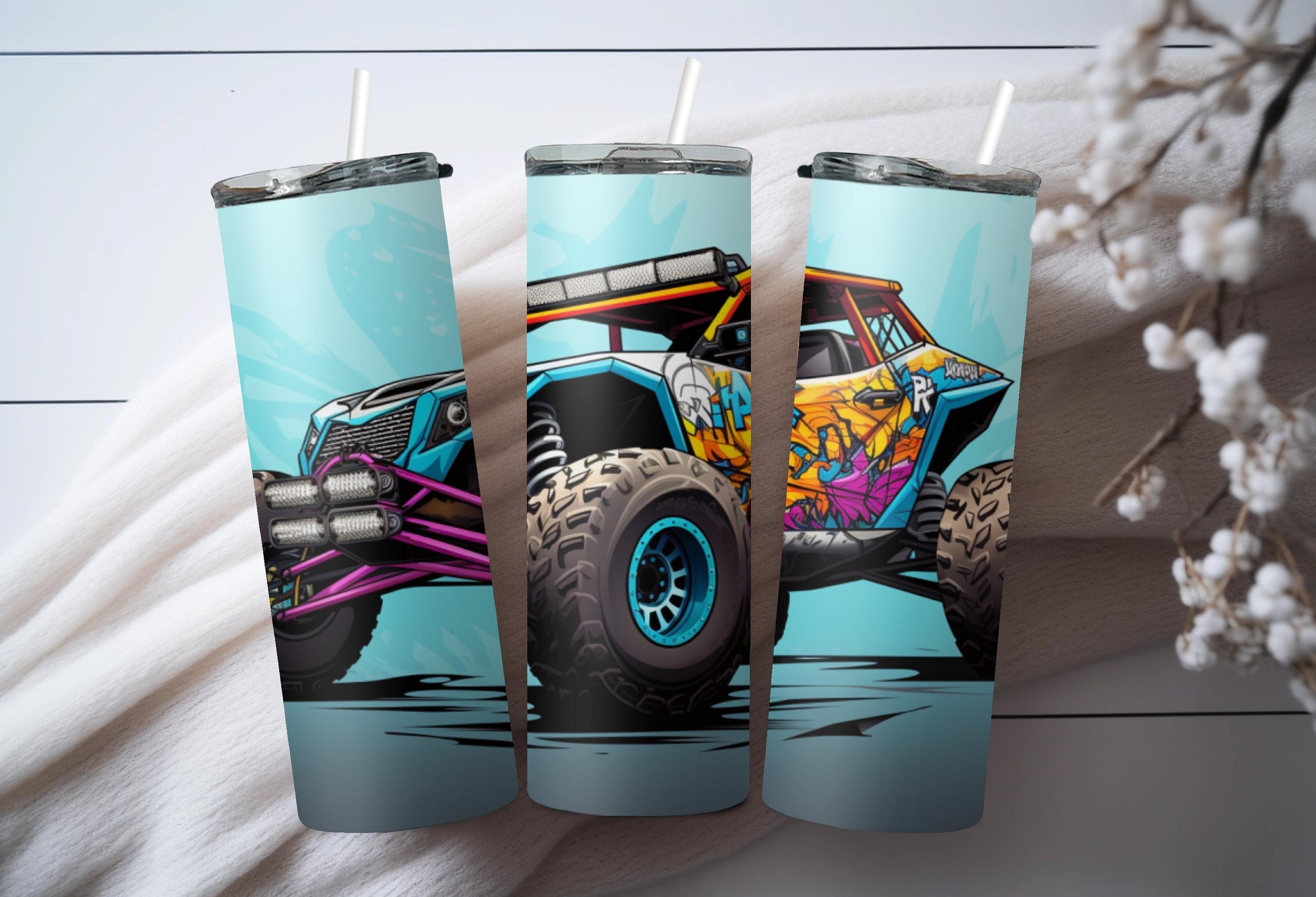 3D Blue Sxs Tumbler Wrap Sublimation Design UTV Tumbler Sublimation ...