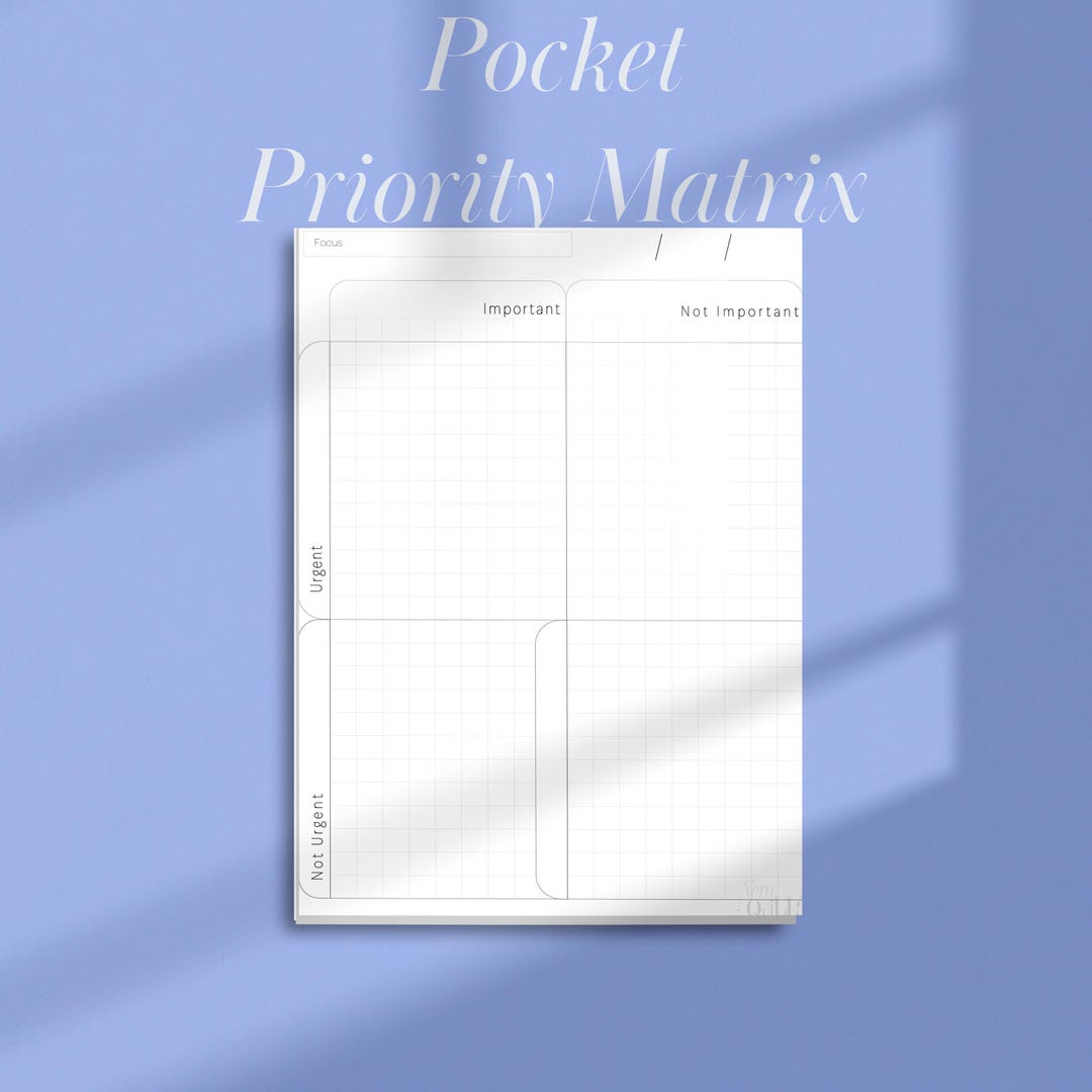 Pocket Size Priority Matrix Planner Insert | Printable PDF | Urgent ...