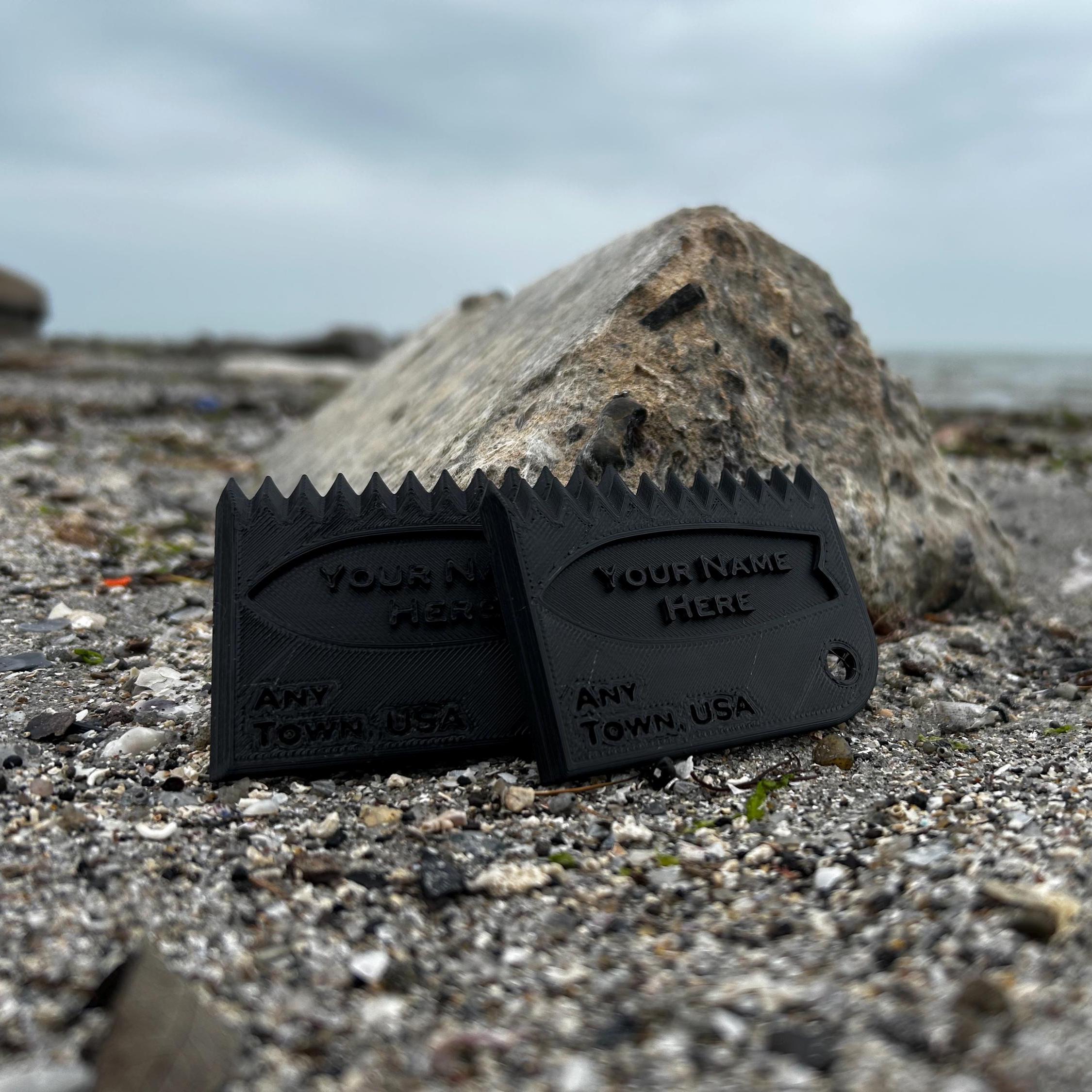 Custom 3D Printed Surf Wax Comb – Personalized With Your Name & City (2 ...