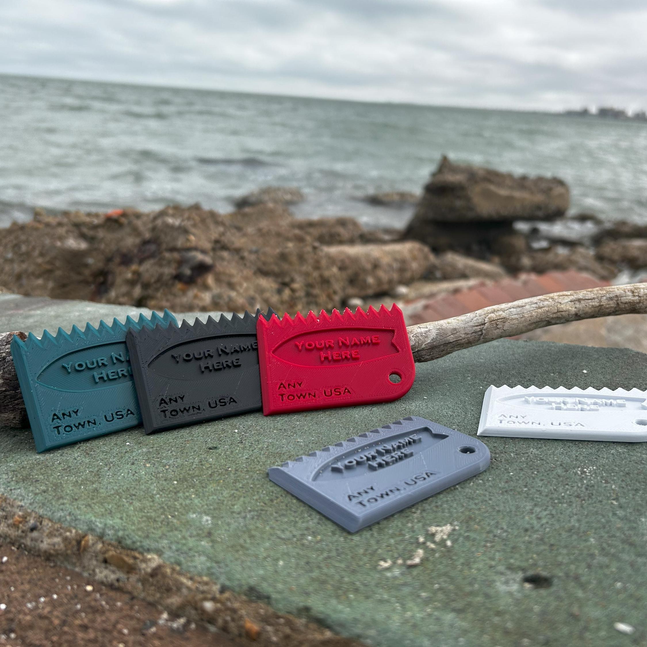 Custom 3D Printed Surf Wax Comb – Personalized With Your Name & City (2 ...