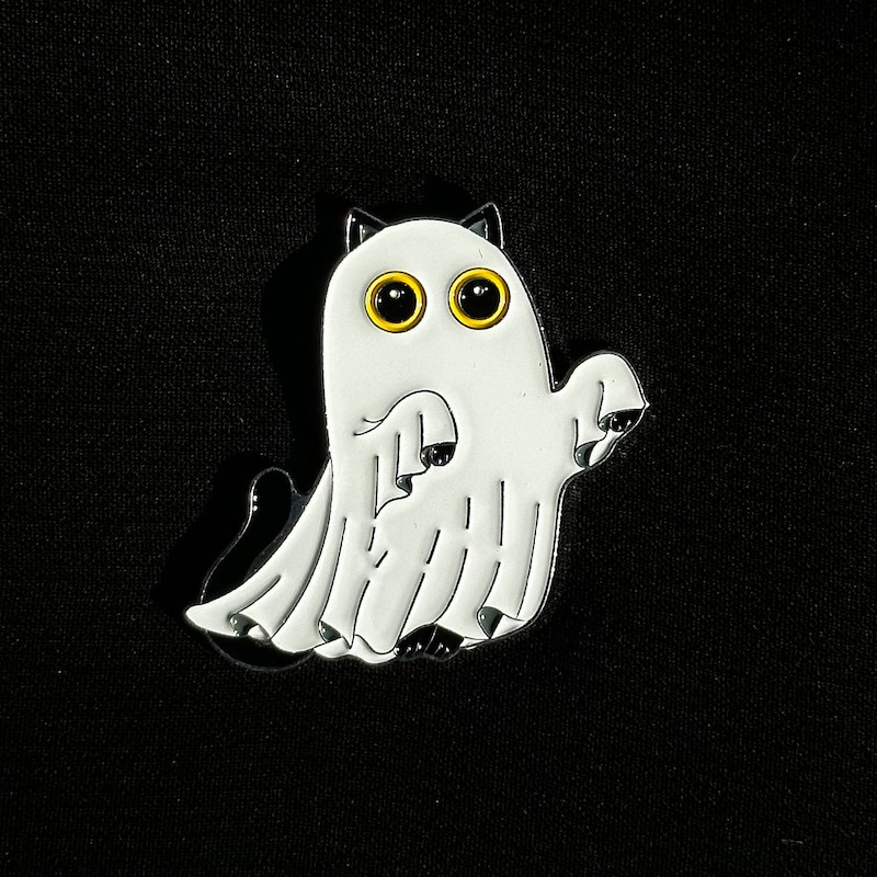 Ghost and Black Cat Pin - Etsy