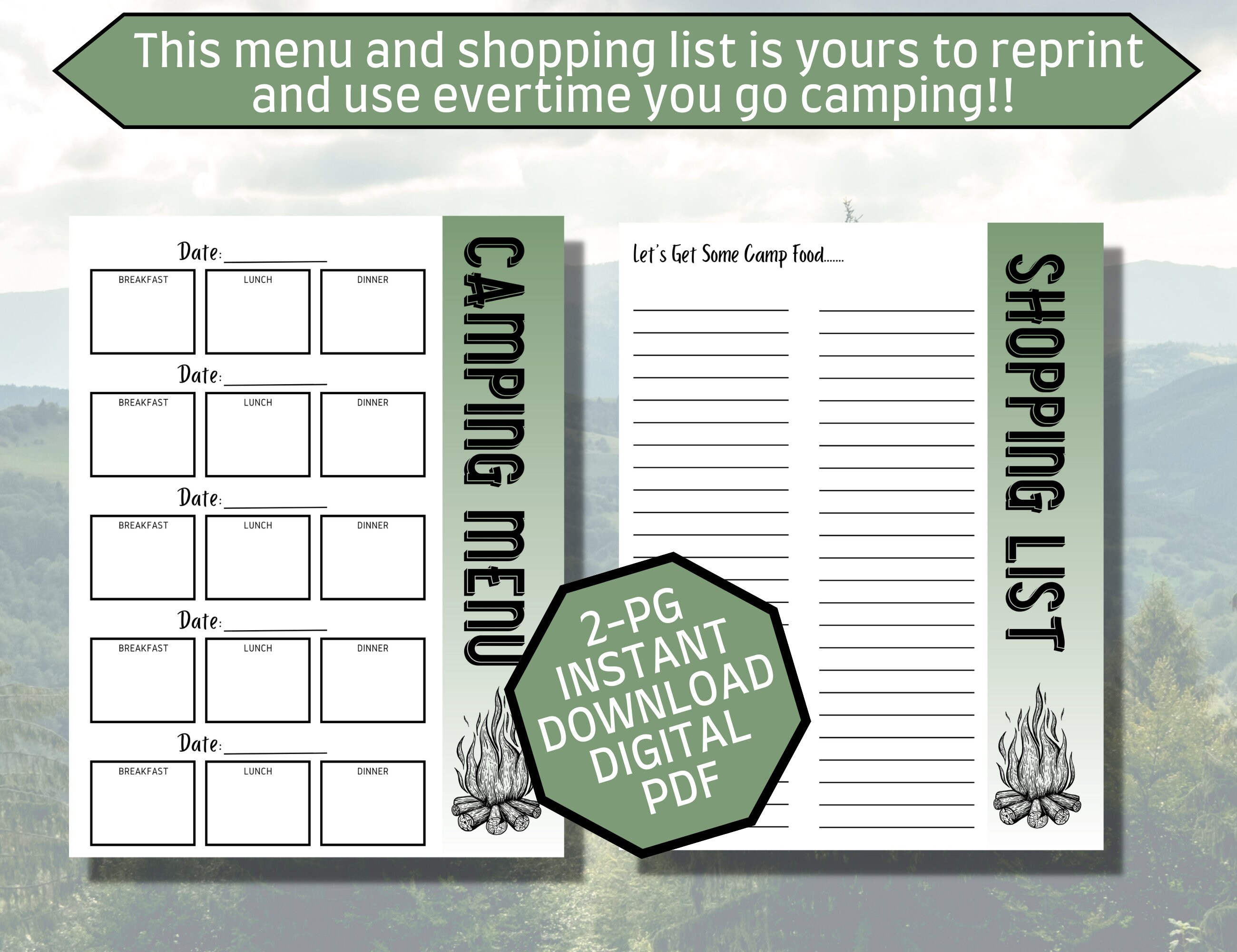 Simplify Your Camp Cooking With a Camping Menu Meal Planner and ...