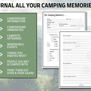 Printable Travel Journal and RV Camping Log - Etsy