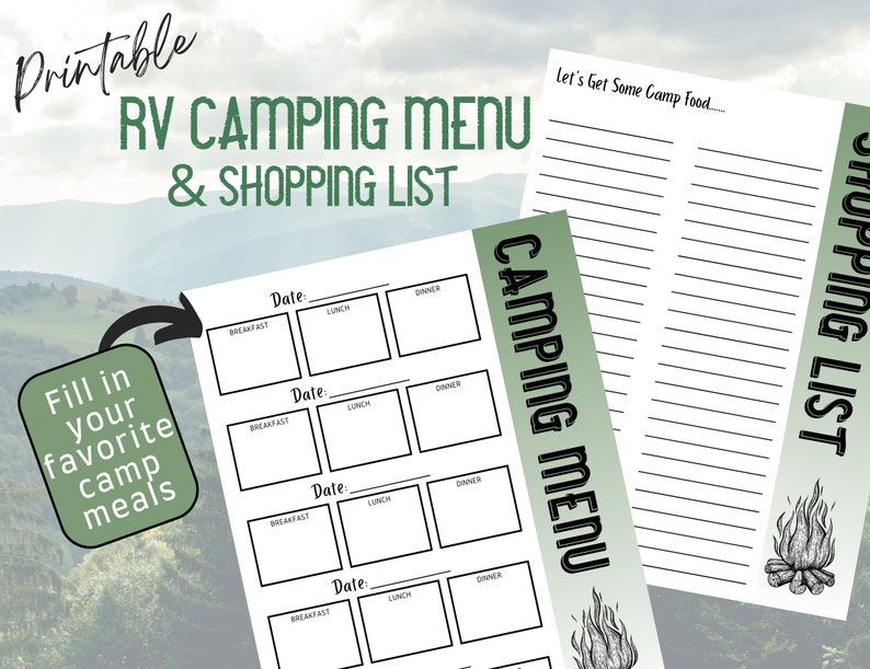 Simplify Your Camp Cooking With a Camping Menu Meal Planner and ...