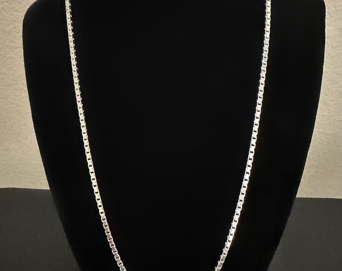 Italian Sterling Silver 2mm 21 Inch Box Chain - Etsy