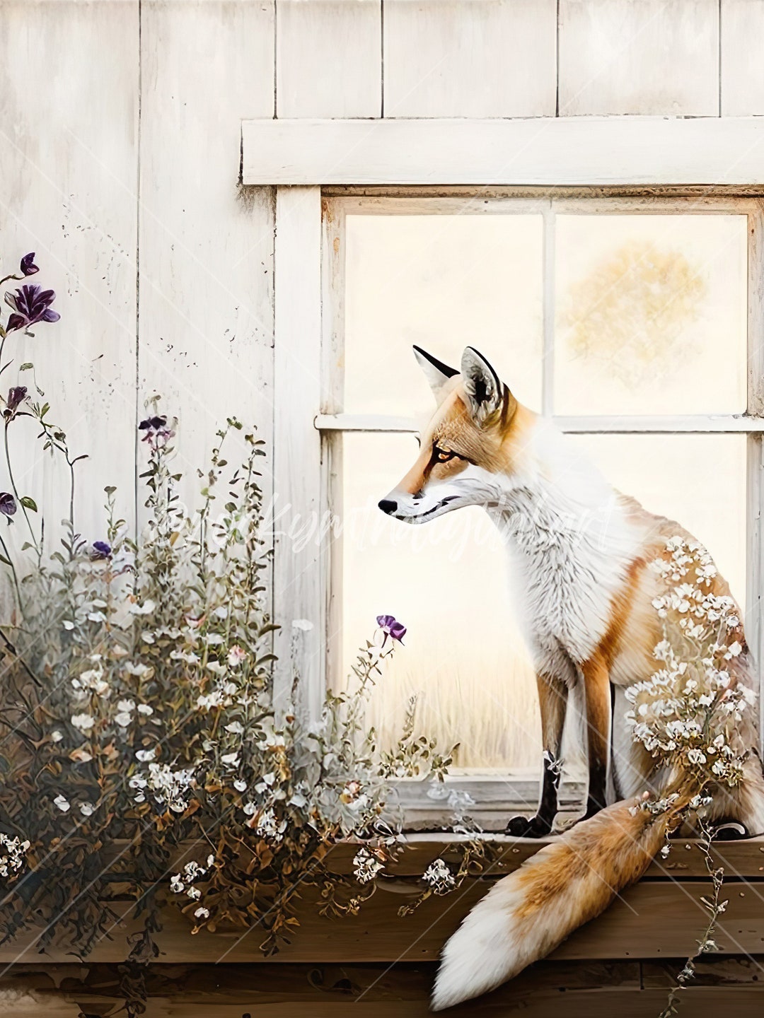 Fox Window Farmhouse, DIY, Digital Download, Printable, Print at Home ...