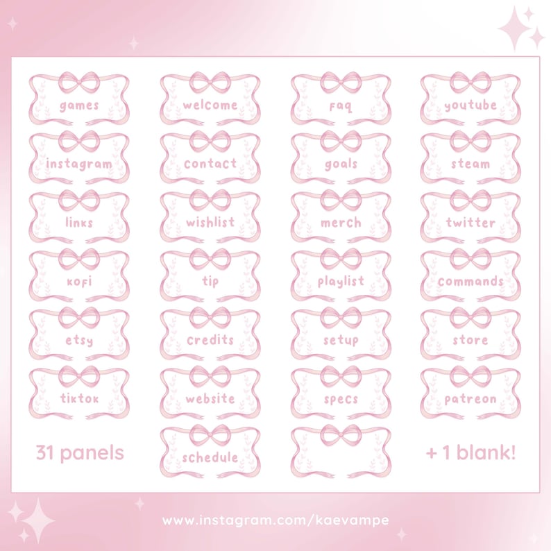 Pink Coquette Aesthetic Cute Pastel Ribbon Bow - Twitch Panels [31 ...