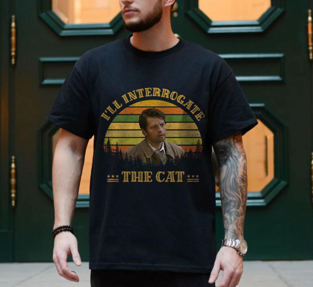 Misha Collins I'll Interrogate the Cat Vintage T-shirt - Etsy