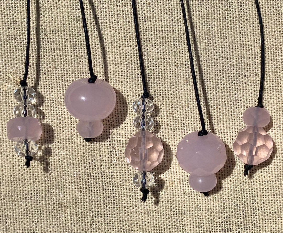 Rose Pink Pendulums Divination Tools - Handformed, Handcut Opalescent ...