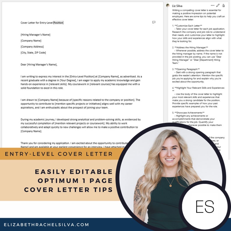 Professional Entry-level Cover Letter Template | Job Application ...