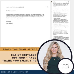 Thank You Post Interview Email Template - Etsy